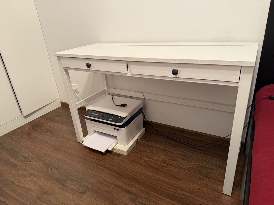 Biurko IKEA HEMNES z 2 szufladami 120x47 białe Warszawa Ursynów • OLX.pl