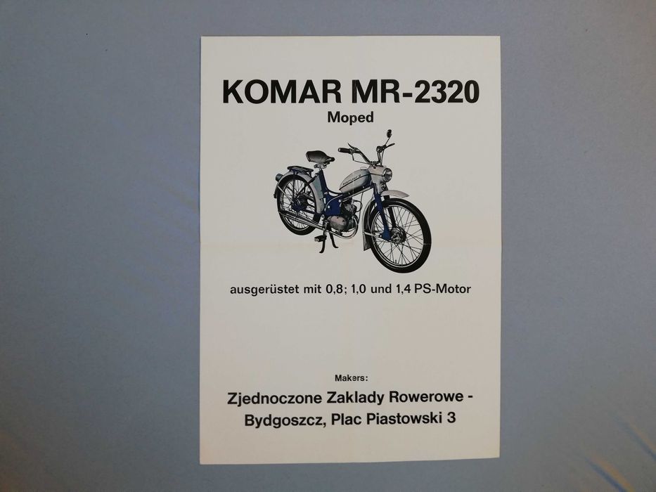 Oryginalny prospekt reklamowy Romet Komar MR-2320 Warszawa Ursynów • OLX.pl