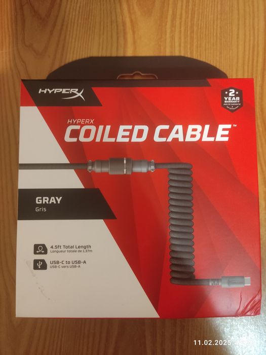 Кабель HyperX USB Type-C - Type A Coiled Cable 1.37m: 750 грн. - Data-кабелі Гаї-Розтоцькі на Olx