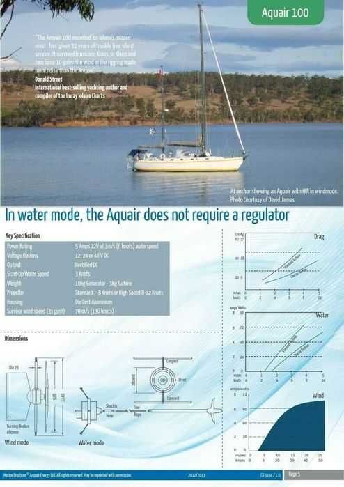 Wind / hydro generator AQUAIR 100, jacht morski, Jelenia Góra Cieplice ...