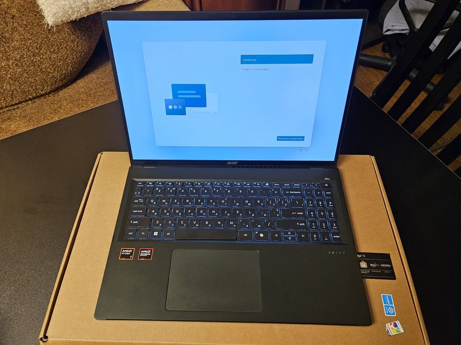 Acer Swift Edge 16 OLED SFE16-44-R2K2 ryzen7 8840u/32gb/1tb/Radeon 780: ...