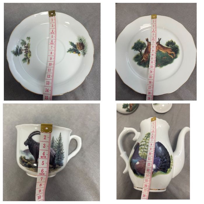 Фарфоровий чайний сервіз охота полювання вінтаж на 6 персон 4 500 грн Посуд кухонне