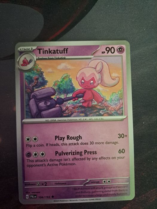 Pokemon tcg - Scarlet & Violet - Paldea Evolved - Tinkatuff 104/193 ...