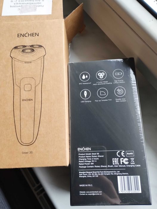 Enchen Steel 3S Golarka elektryczna, maszynka do golenia MĘSKA Dębowa ...