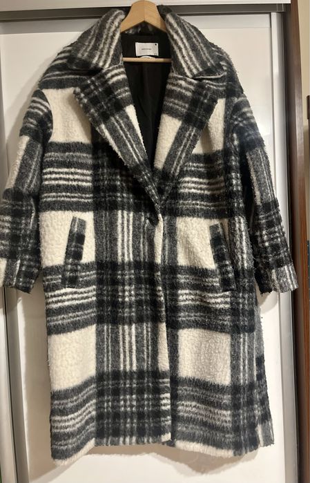 Długi płaszcz oversize z dodatkiem wełny Czersk • OLX.pl