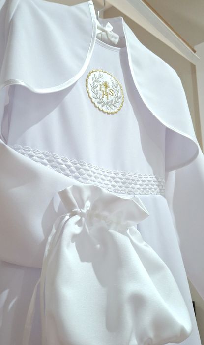 *Impressja* cudna sukienka alba komunijna bolerko torebka halka R.140 ...