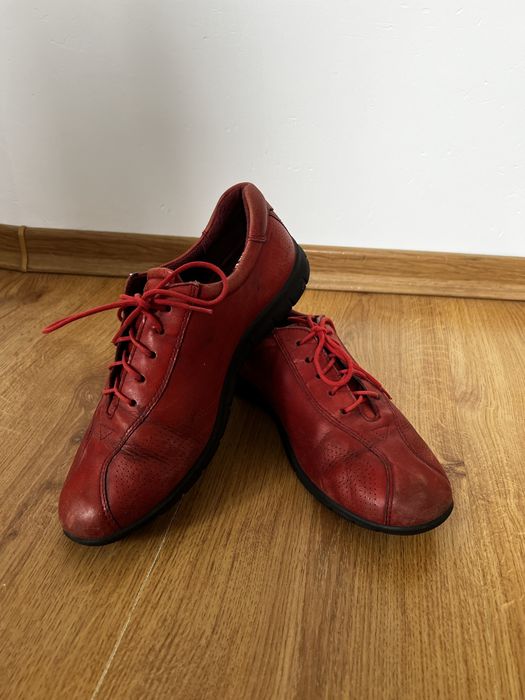 Buty czerwone skórzane ECCO Warszawa Bielany • OLX.pl