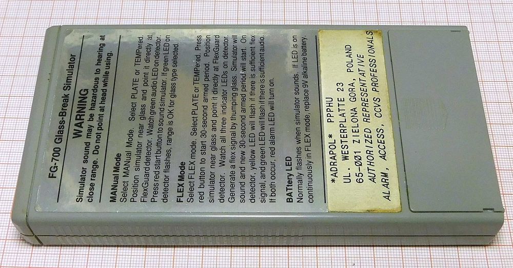 Symulator stłuczenia zbicia szyby szkła FG-700 INTELLISENSE [K10 ...