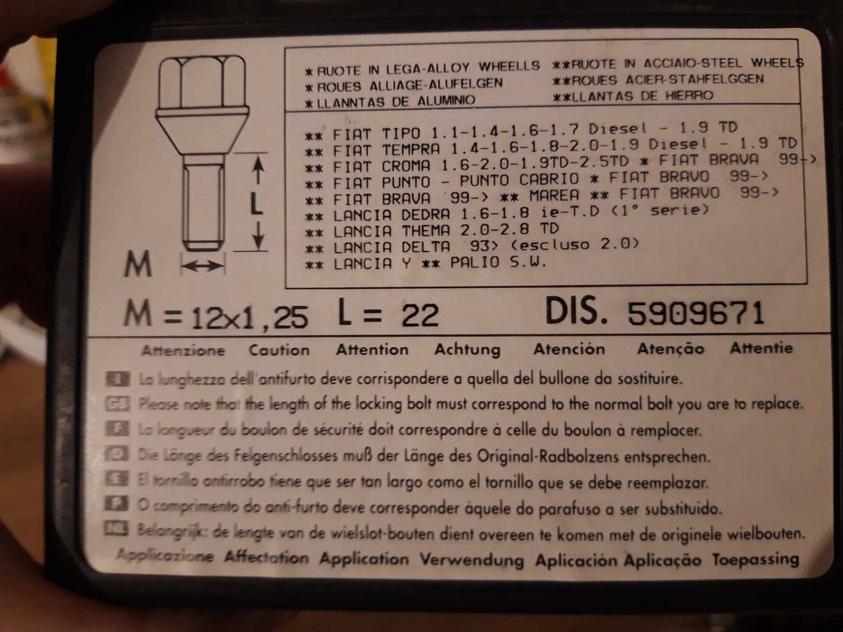 Fiat Śruby zabezpieczające koła OE NOWE Gdynia Obłuże • OLX.pl