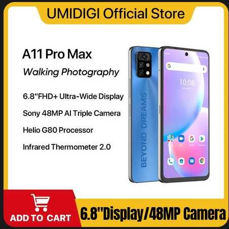 Umidigi A11 PRO MAX. 8Gb/128Gb, FHD+, 5150MА, G80, 48Mp/24Mp+ПОДАРУНОК: 4 499 грн. - Мобільні ...