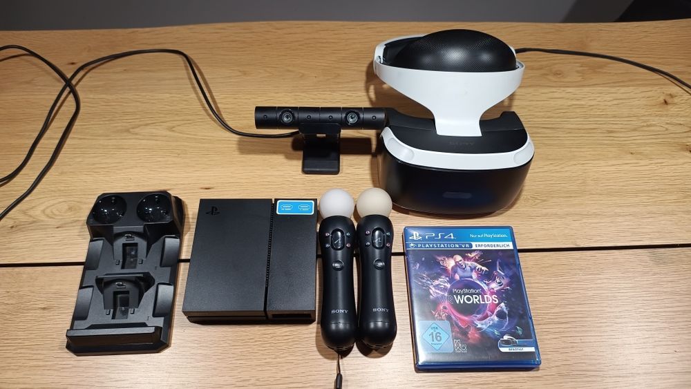 Playstation VR + kontrolery PS Move + stacja dokująca na kontrolery ...