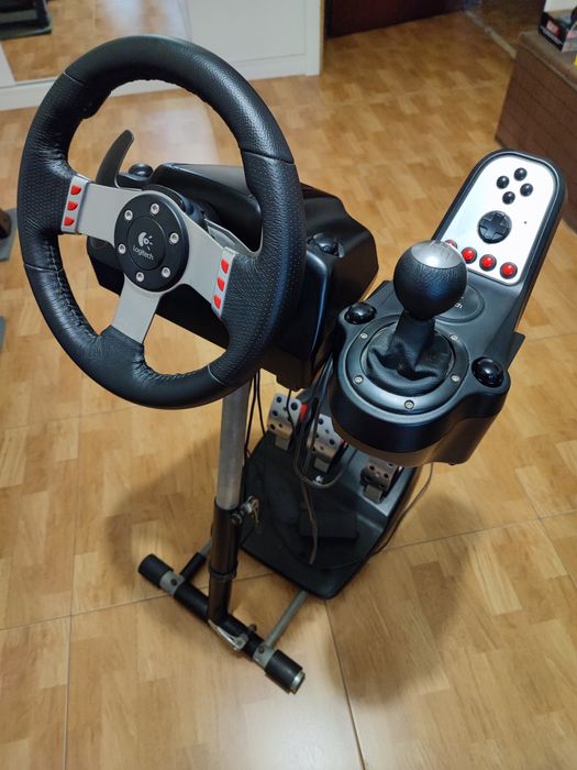 Volante Logitech G27 + adaptador PS4 + suporte Wheel Stand Pro Massamá ...