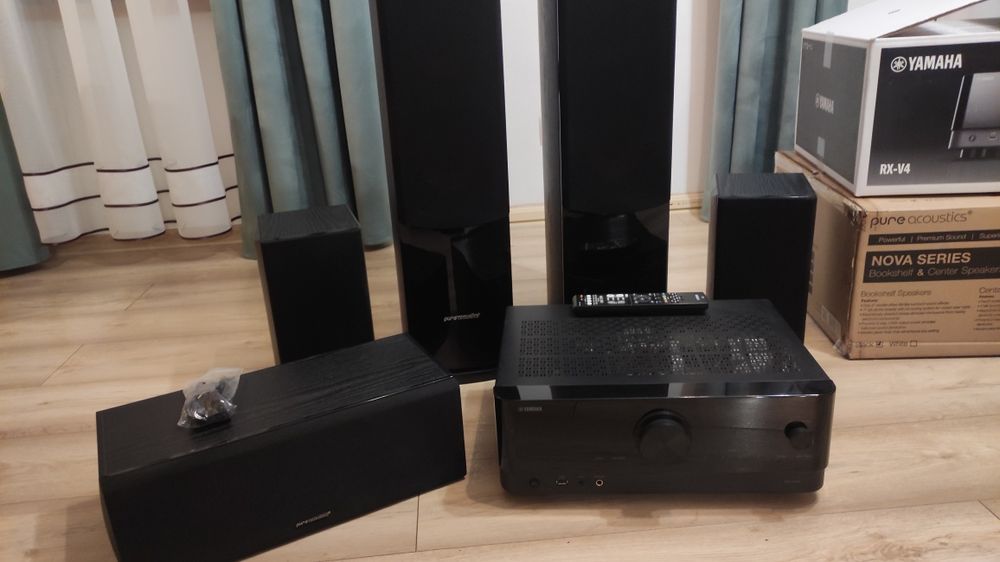 Kino domowe YAMAHA RX-V4A + PURE ACOUSTICS Nova 6 5.0 Czarne Gorzesław ...