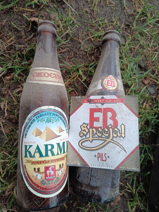 Zestaw starych butelek po piwie Żywiec EB Karmi Czarny Koń lata 90 ...