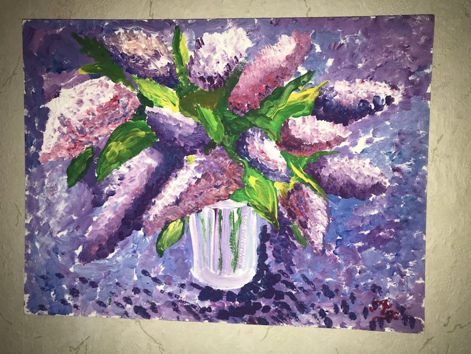 Картина Бузок цветы натюрморт Ваза феолетовый на подарок смотрите др 89 грн Живопись Киев