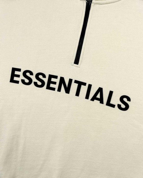 Світшот Fear Of God Essentials Front Logo Half Zip Sweat Buttercream: 3 ...