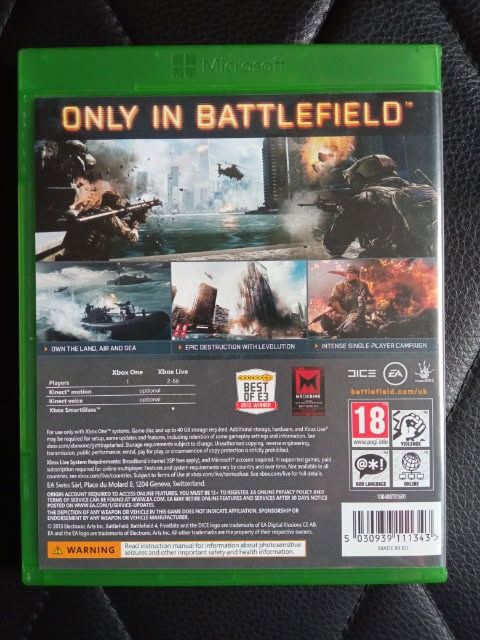 Battlefield 4 Xbox One Back Cover