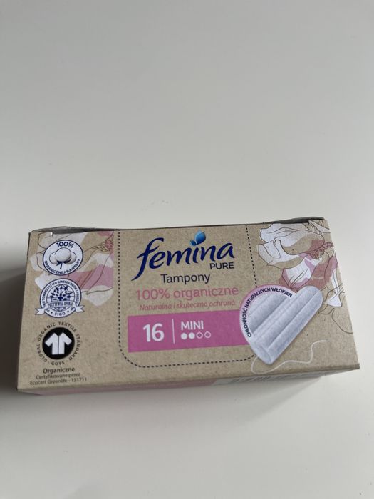 Nowe tampony Femina pure 100% organiczne 16 szt Rybnik • OLX.pl