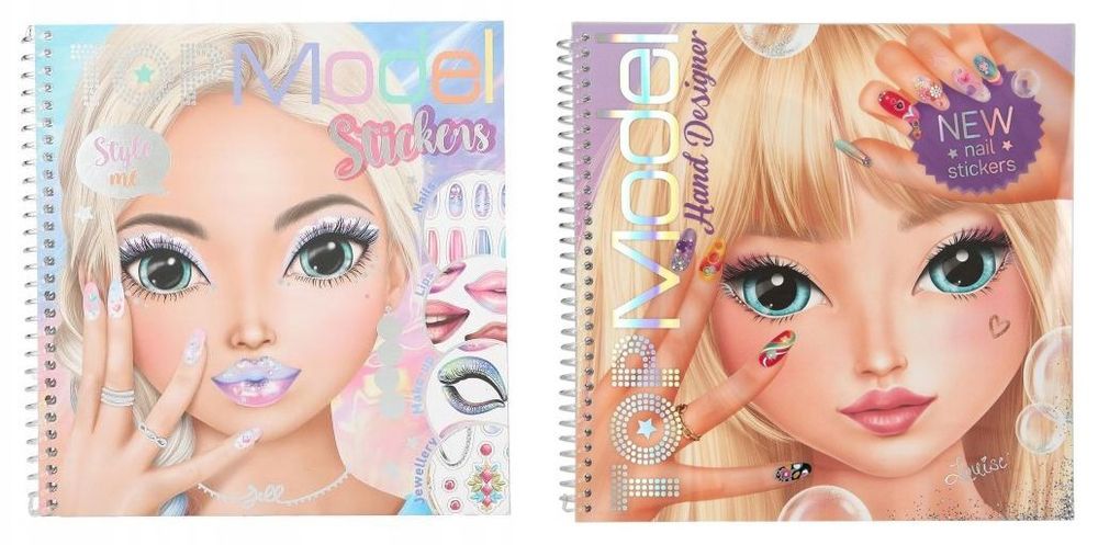 Zestaw Top Model Twarz + Paznokcie Kolorowanka Naklejki Zestaw X2 ...