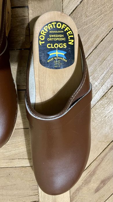 Клогі, сабо, кожа и дерево, 40 размер, swedish clogs torpatoffeln: 450 ...