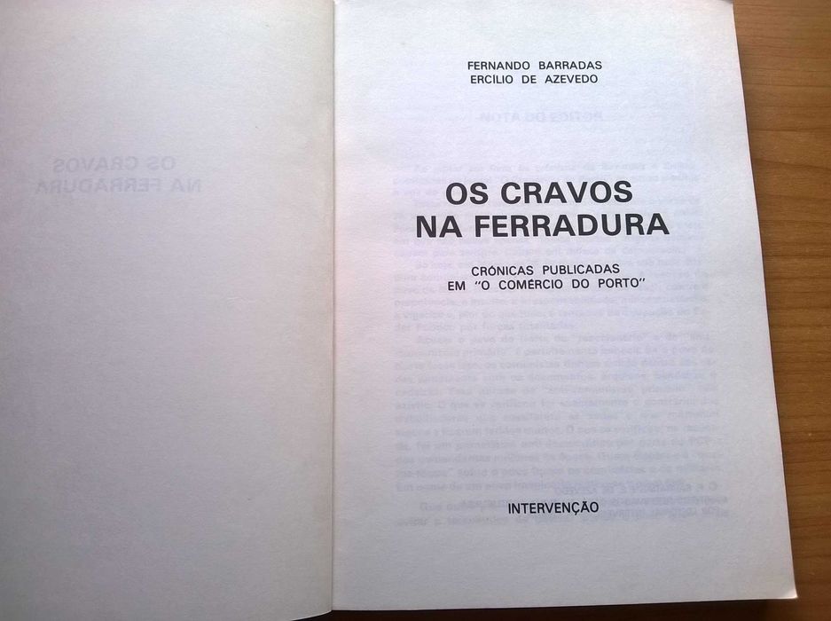 Os Cravos na Ferradura - Fernando Barradas e Ercílio de Azevedo ...