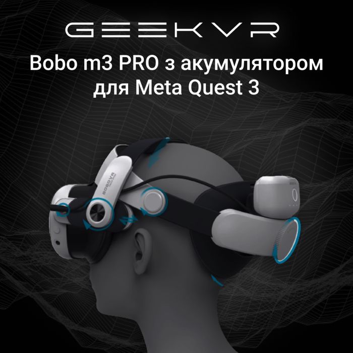 Кріплення Bobo M3 Pro з акумулятором для Meta Quest 3: 3 690 грн ...