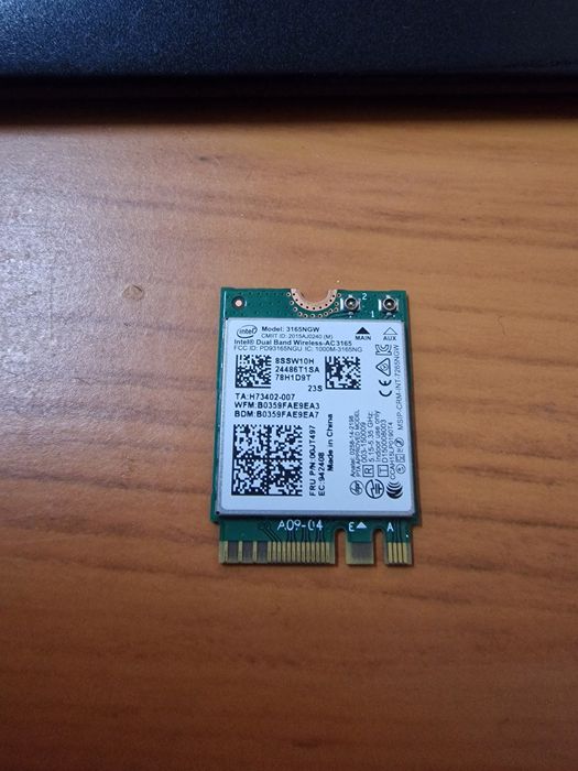 Wi-fi+BT модуль M.2 Intel 3165ngw Wireless-AC 3165 802.11 b, g, n, ac ...