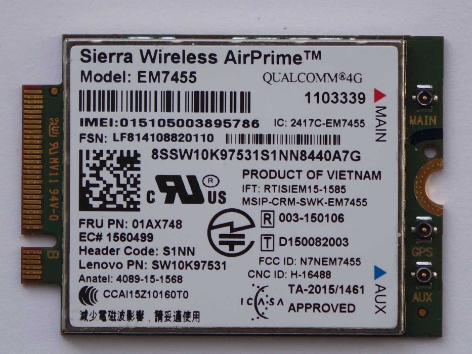 4G LTE Модем Sierra EM7455 (DA0050495/10): 700 грн. - Периферійні ...