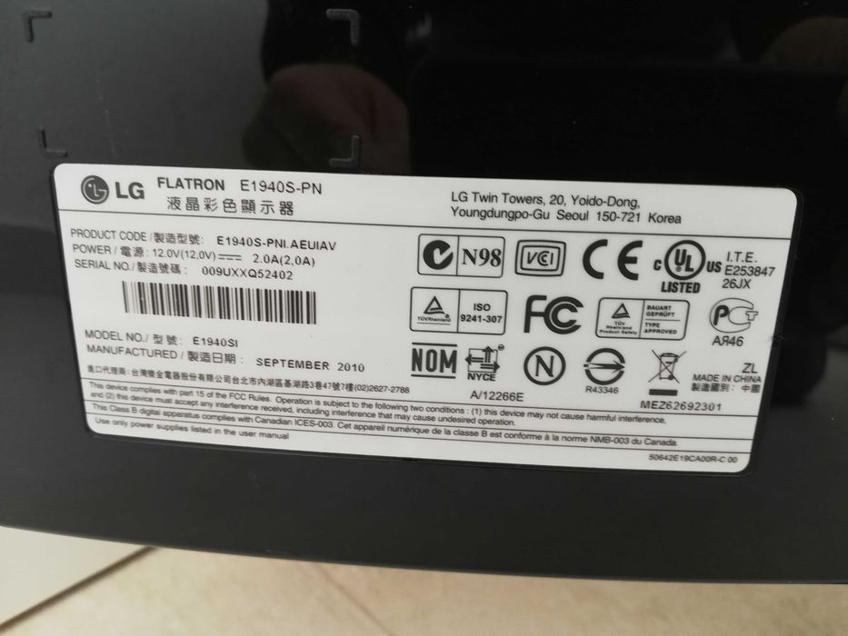 Vendo monitor LG E1940S-PN usado Arroios • OLX.pt