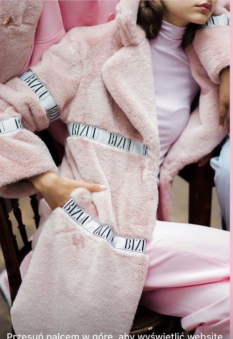 Bizuu futro Jazona płaszcz futerko kożuszek kożuch rozm. S różowy nowy ...