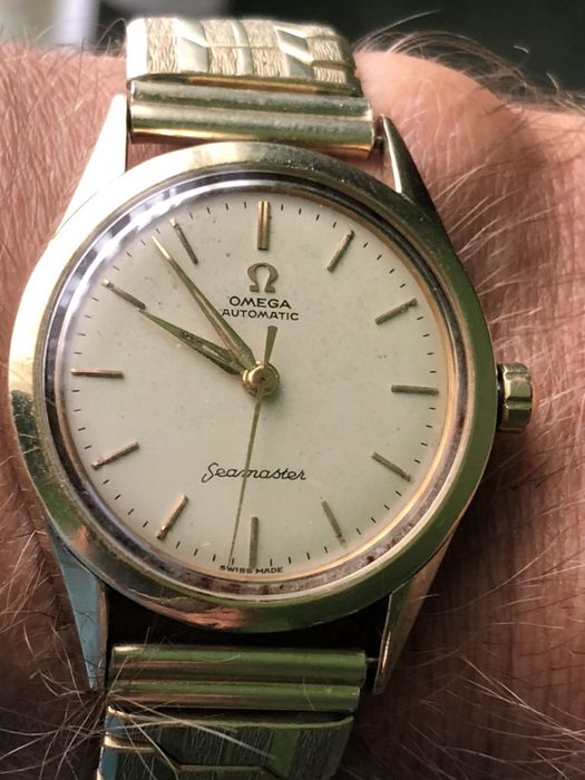 Stary szwajcarski zegarek automatyczny Omega Seamaster cal.471, gold r ...