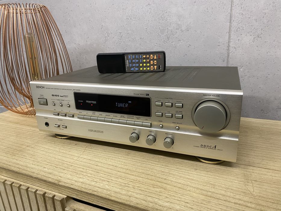 Amplituner Denon AVR-950D z pilotem, wysoki model 90w/kanał, srebrny ...