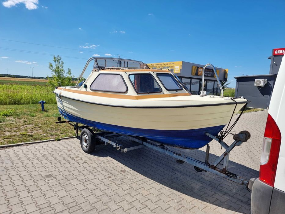 NOWA CENA zimowa, Łódź kabinowa CRESCENT 505 + EVINRUDE 90KM + WÓZEK ...