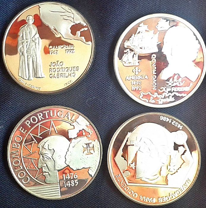 Moedas PRATA Proof Descobrimentos Portugueses III. Silver Coin Set x4 ...