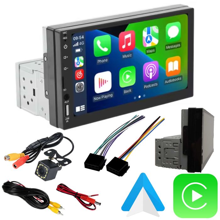 Radio 1 DIN 7 cali MP5 Android Auto Carplay Bluetooth kamera cofania ...