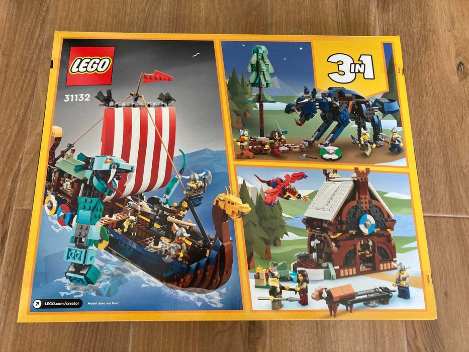 LEGO 31132 Creator Statek wikingów i wąż z Midgardu Nowy/Inpost/Odbiór ...
