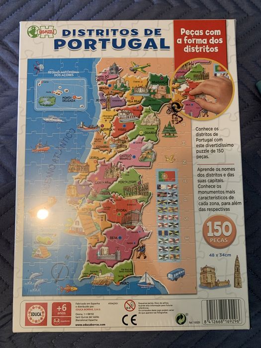 Puzzle dos distritos de Portugal Aradas • OLX Portugal