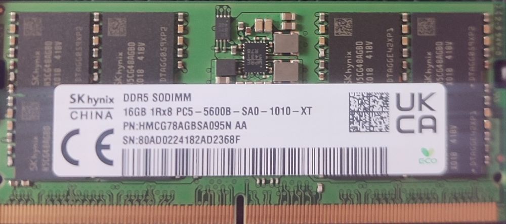 Оперативна пам'ять SK hynix SO-DIMM DDR5 16GB 5600MHz (HMCG78AGBSA095N: 2 500 грн. - Запчастини ...