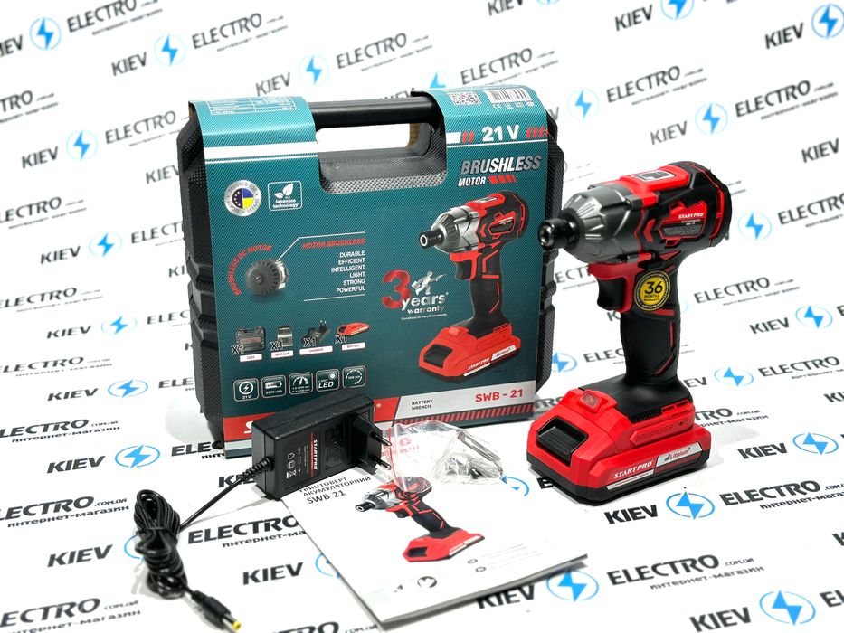 Аккумуляторный ударный винтоверт шуруповерт START PRO SWB-21 Hex 1/4: 2 ...