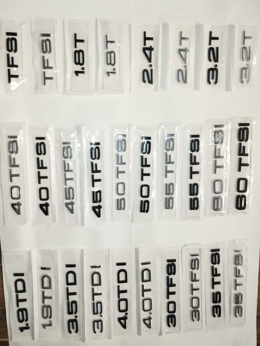 Шильдик на багажник Ауди Quattro Sline А4 А5 А6 2.0Т 3.0Т: 300 грн ...