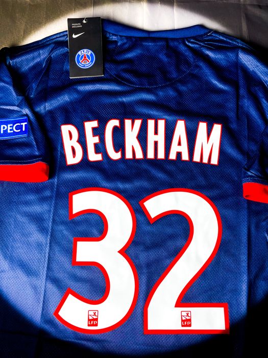 (M) Beckham #32 PSG 2013/14 Granatowa Domowa Koszulka Liga Mistrzów ...