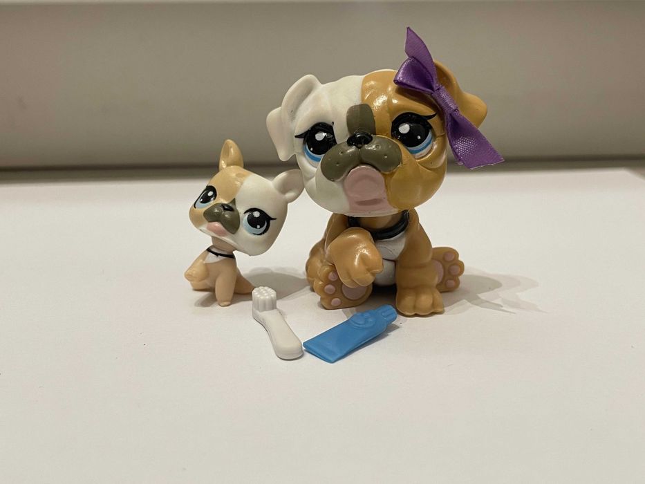 LPS - Littlest Pet Shop - pies buldog #3587 z dzieckiem #3588 Bydgoszcz ...
