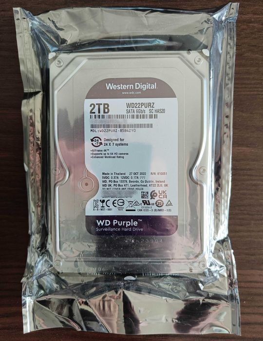 Dysk HDD 2T Western Digital WD22PURZ 2TB - Nowy Oryg. zafoliowany ...