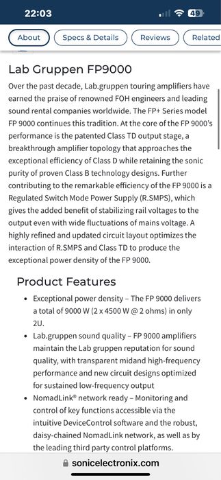 LAB GRUPPEN FP 9000 watts rms amplificador Santa Catarina • OLX.pt