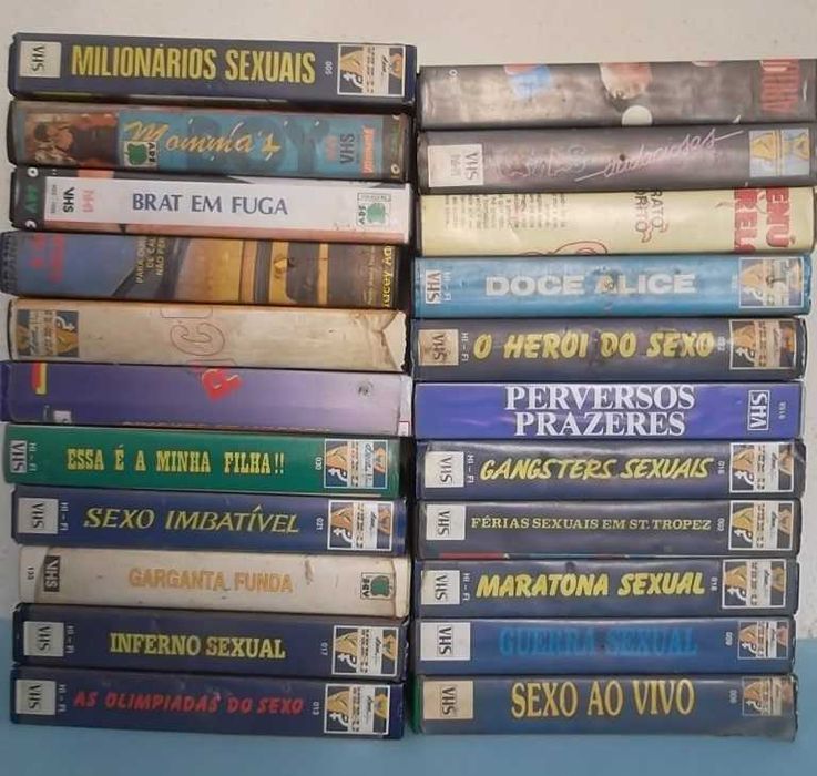 Lote 22 filmes adultos VHS, os primeiros editados em Portugal (1985) Campo de Besteiros • OLX.pt