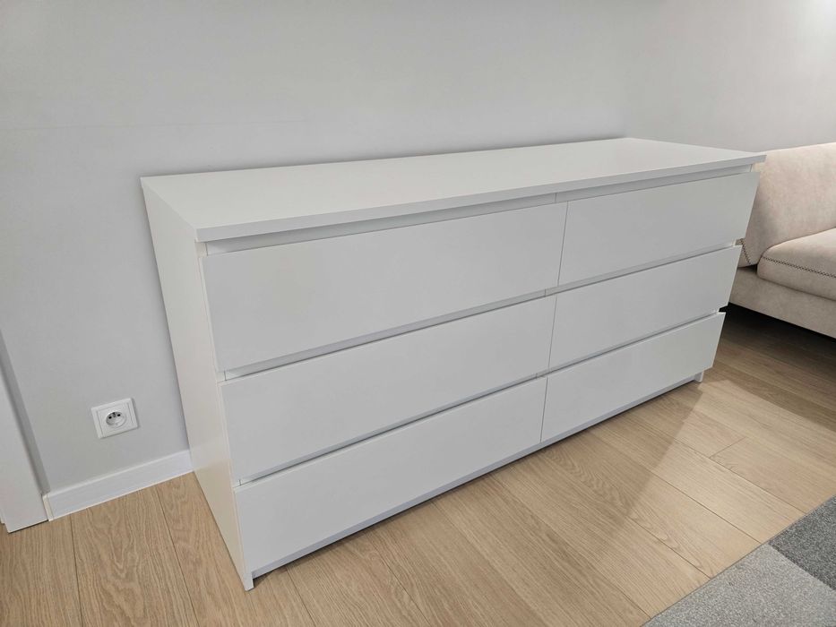 IKEA MALM - biała komoda 6 szuflad - 160x78x48cm Białystok Wysoki Stoczek • OLX.pl
