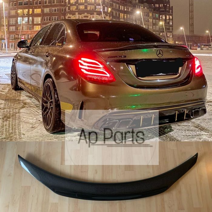 Mercedes w205 c63 aleiron lip spoiler mala amg Preto Brilhante Canidelo ...