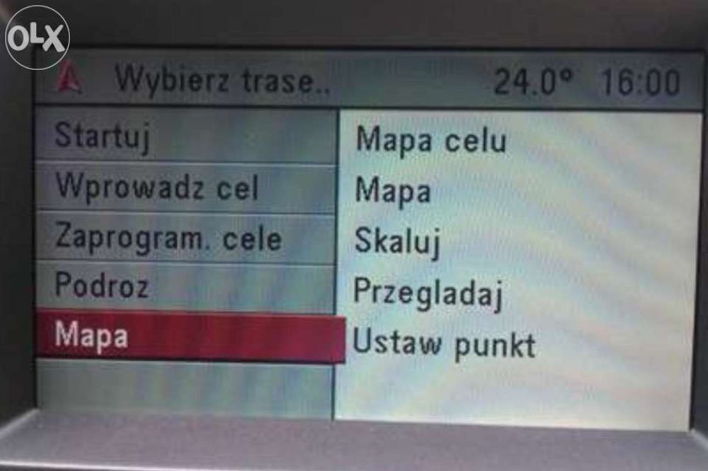 Mapa Polski Europy menu Opel cd70 dvd90 navi Meriva Zafira B Signum ...