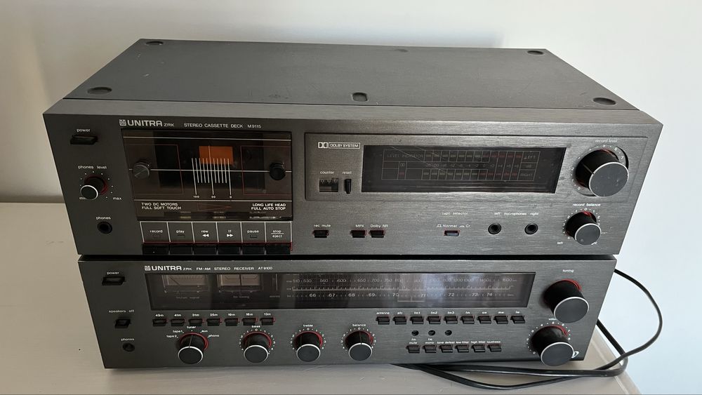 Unitra magnetofon M9115 amplituner AT9100 PRL Warszawa Wesoła • OLX.pl