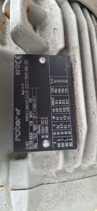 Silnik trójfazowy 4kw 1460 rpm 28fi 28mm silnik nieużywany Podwarpie ...